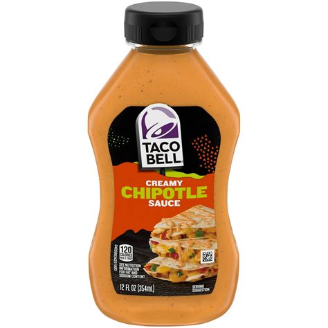 Taco Bell Creamy Chipotle Sauce 12 Fl Oz Bottle