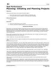 Task Performance Docx IT Task Performance Planning Initiating And Planning