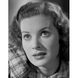 Maureen Ohara Close Up Portrait Wearing Plaid Dress Photo Print Bed