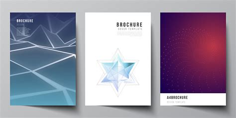 A4 형식의 벡터 레이아웃 현대 커버 모형 브로셔 잡지 전단지 소책자 보고서 디자인 템플릿 3d 다각형 기하학적 현대 디자인 추상적 인 배경 과학 또는 기술 벡터 기업