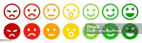 Set Of Emoticons Buttons Emoji Social Network Reactions Icon Cartoon Emoticons Rating Signs