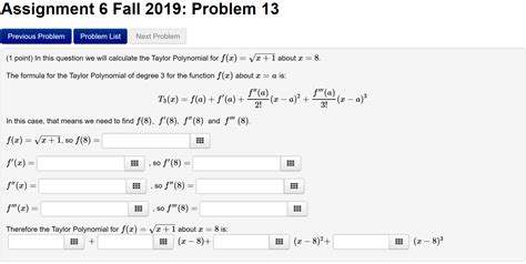 Solved Assignment 6 Fall 2019 Problem 13 Previous Problem