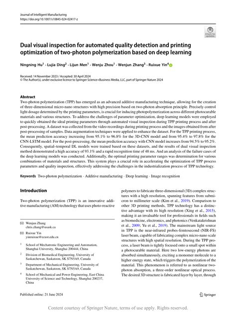 Dual Visual Inspection For Automated Quality Detection And Printing