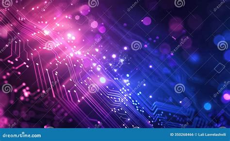 Abstract Tech Background Quantum Computing Network System And