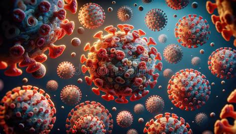 Disease X Virus Particle Under Microscope Virion Particle Close Up
