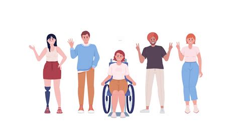 Animated Diversity Characters Set Equity Integration Full Body Flat People On White Background