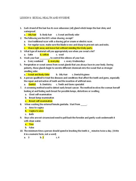 Lesson 6 Quiz Answer Key Pdf