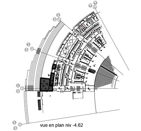 Detailed Plan Of Stadium In Autocad 2d Drawing Dwg File Cad File