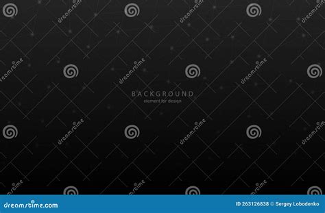 Abstract Black Background Technology Connection Low Poly Molecule And