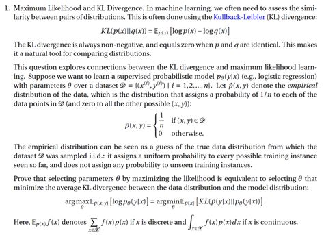 Solved Maximum Likelihood And Kl Divergence In Machine
