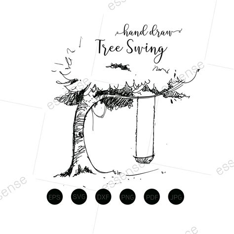 Tree Swing SVG Cut Filetree Swing Clip Art Digital Vector Etsy