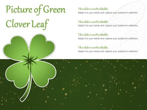 Picture Of Green Clover Leaf Ppt Powerpoint Presentation Model Inspiration
