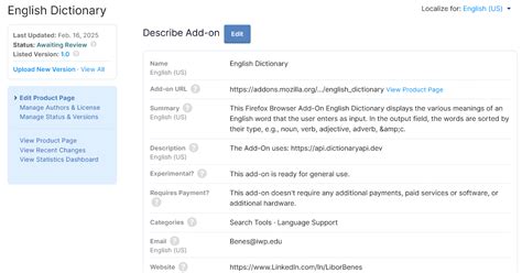 Libor Benes English Dictionary Firefox Add On Passed Validation And Submitted To Moza