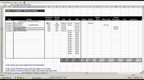 Self Employed Spreadsheet For Accounting Free Pertaining To Example Of Bookkeeping For Self