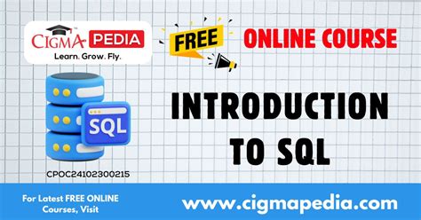 Introduction To Sql From Ibm Free Online Course Cigma Pedia