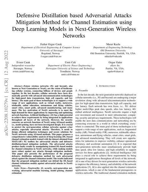 Pdf Defensive Distillation Based Adversarial Attacks Mitigation