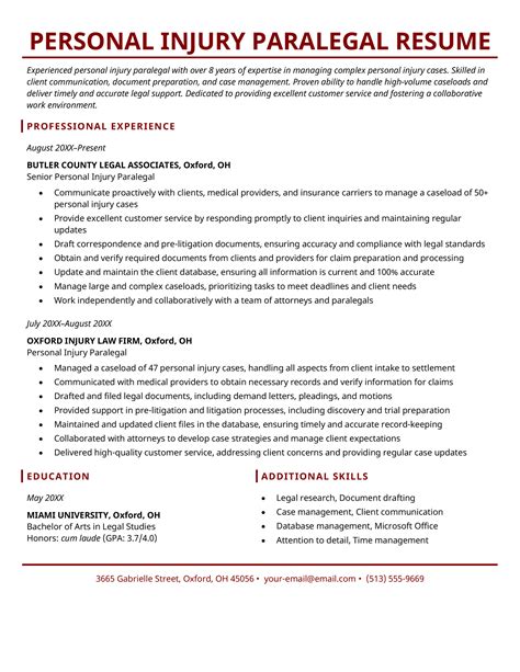 Litigation Paralegal Resume