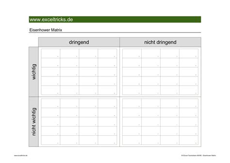 Eisenhower Matrix Template Excel