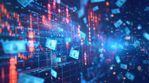 futuristic financial technology background with digital currency and