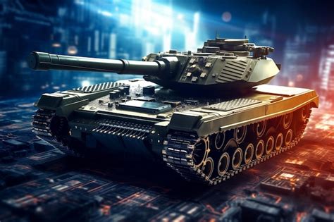 Premium Ai Image A Closeup Of A Military Tank On A Powerful Computer