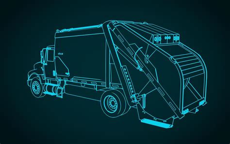 Garbage Truck Blueprint 50072352 Vector Art At Vecteezy