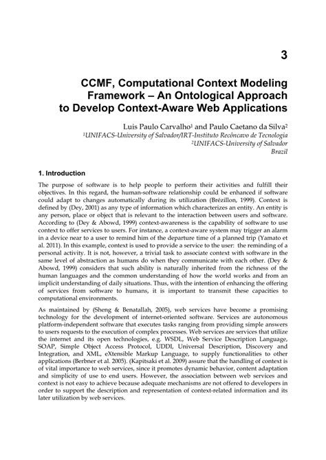 Pdf Ccmf Computational Context Modeling Framework An Ontological