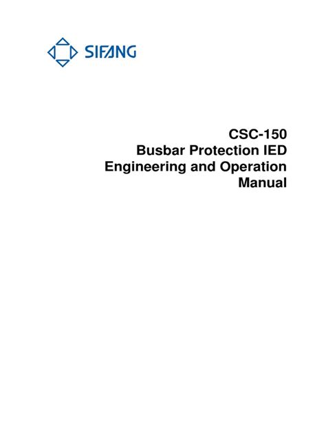sifang csc 150 v1 00 busbar protection ied engineering and