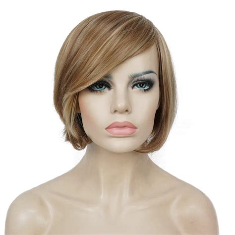 Strongbeauty Womens Short Straight Bob Wig Strawb Grandado