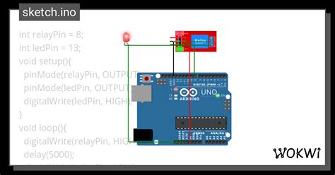 Control Led Through Relay Module Using Arduino Wokwi Esp32 Stm32 Arduino Simulator