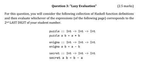 Solved Question 3 Lazy Evaluation 25 Marks For This