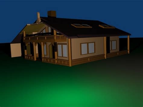 Blender 简单的别墅房屋3d模型素材资源免费下载 Blender3d模型库