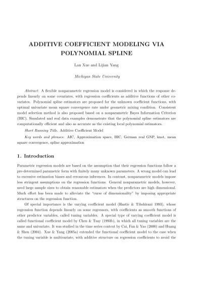 Additive Coefficient Modeling Via Polynomial Spline