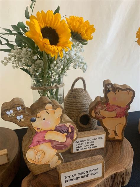 Poohs Adventures Centerpiece Handcrafted Wooden Set Of 5 Winnie The