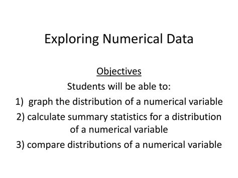 Exploring Numerical Data Ppt Download