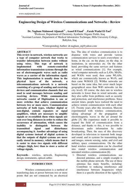 PDF Engineering Design Of Wireless Communications And Networks Review