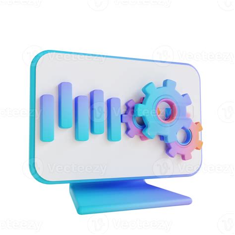 3d Illustration Data Monitoring 10855673 Png