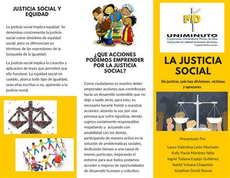 Folleto La Justicia Social ¿que Acciones Podemos Emprender Por La