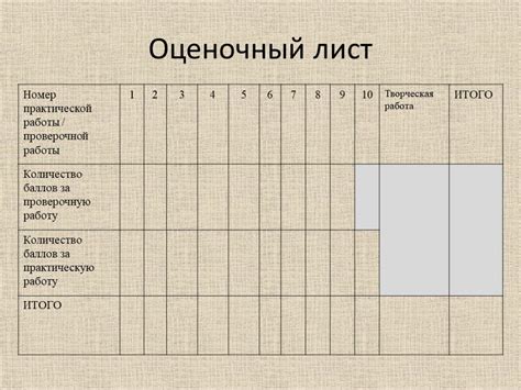 Оценочный лист для жюри конкурса образец