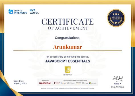 Arun Kumar On Linkedin Javascriptessentials Ccbp Consistency