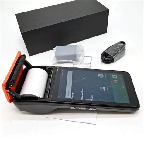 Orange Portable Handheld Android POS System With Bluetooth Handheld POS And POS Terminal Price