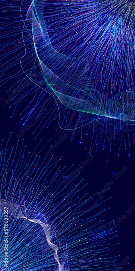 Abstract Image Of Neural Connections On Blue Background Technological
