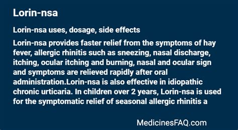 Lorin Nsa Uses Dosage Side Effects Food Interaction And Faq