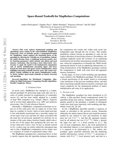 Pdf Space Round Tradeoffs For Mapreduce Computations