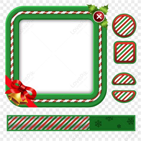녹색 품질 프레임 크리스마스 게임 테마 게임 Ui 버튼 일러스트 줄무늬 일러스트 질감 일러스트 Png 일러스트 무료