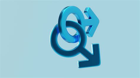 Dois Símbolos Sexuais Masculinos No Fundo Azul Símbolo De Marte Para Homens Signo De Gênero
