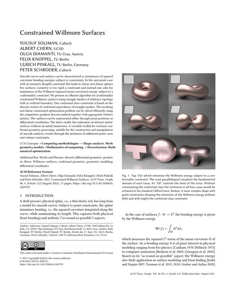 Pdf Constrained Willmore Surfaces