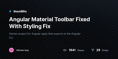Angular Material Toolbar Fixed With Styling Fix Stackblitz Staging
