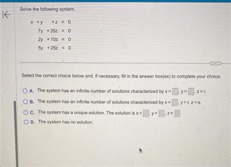solved solve the following system