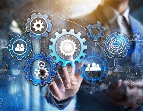 Business Process Management Automation Workflow Document Validation Connected Gear Cogs With