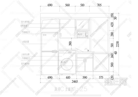 室内厨房橱柜设计图 17款施工图下载 施工图室内厨房橱柜设计图 17款下载 施工图室内厨房橱柜设计图 17款免费下载 建e室内设计网